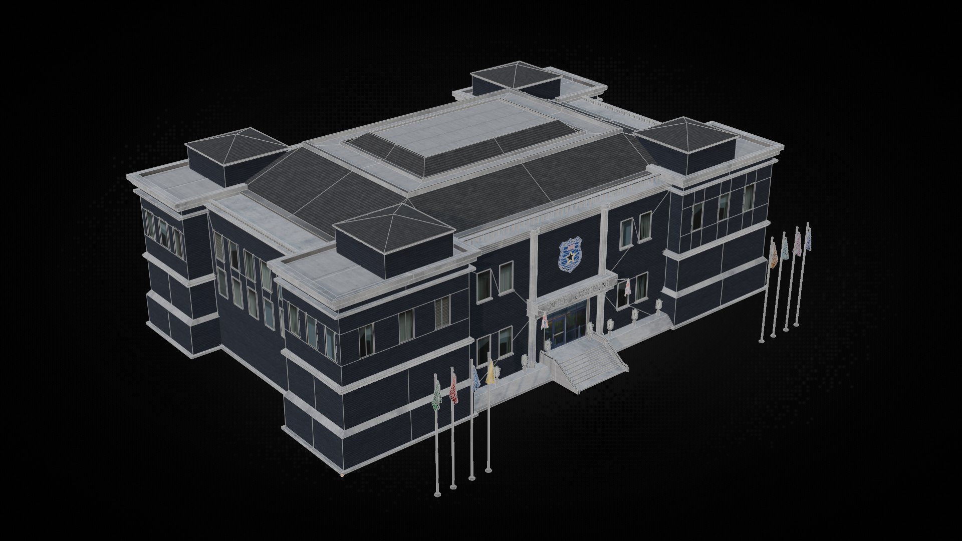 Low Poly Police Station 3D Model - TurboSquid 2344278