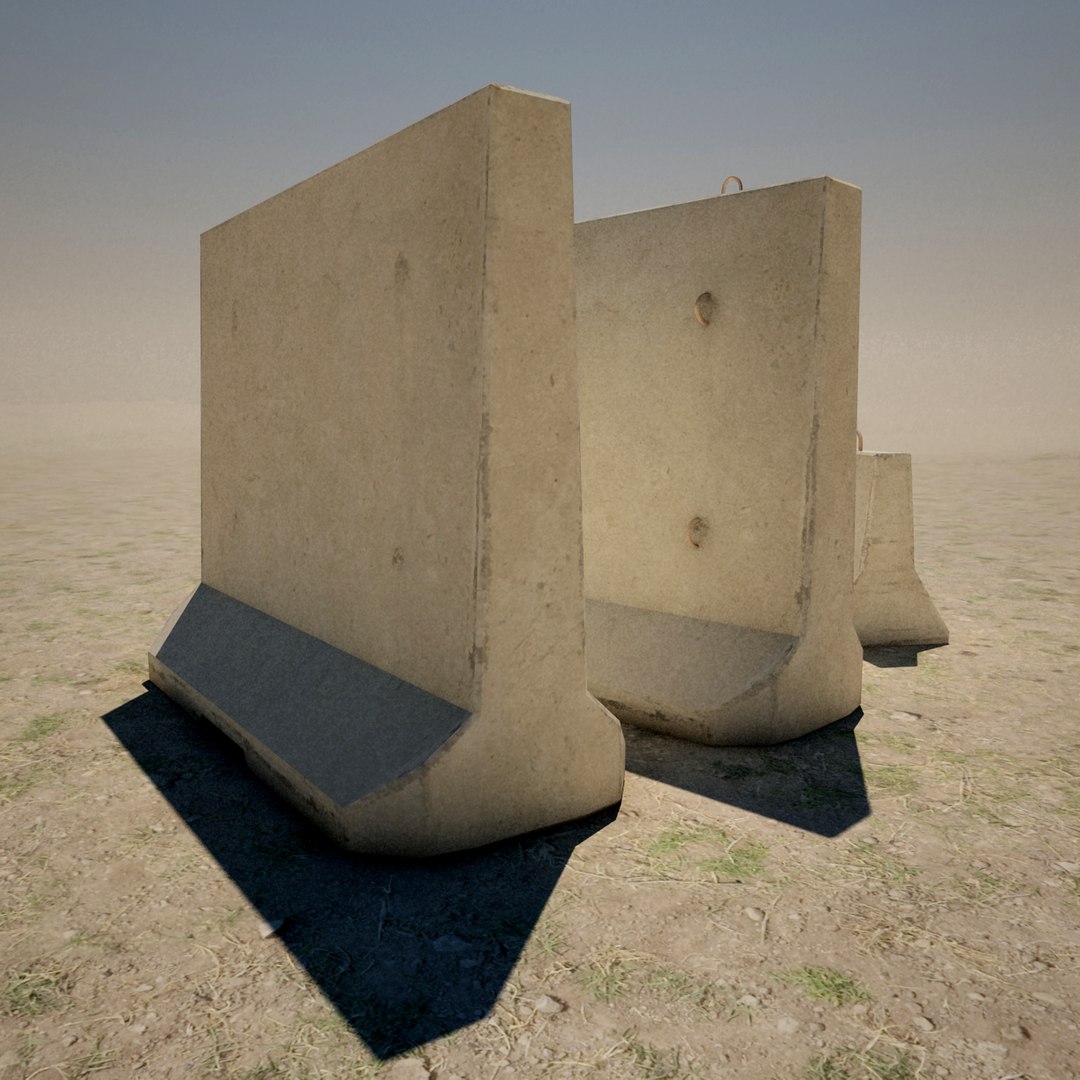 3d model concrete barricades