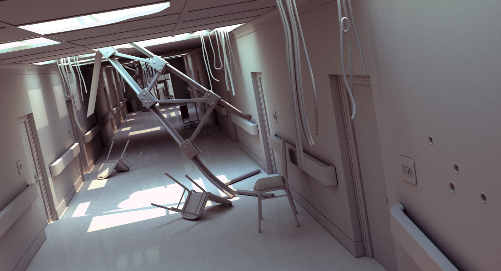 Damaged Hallway 3D Model - TurboSquid 1171399