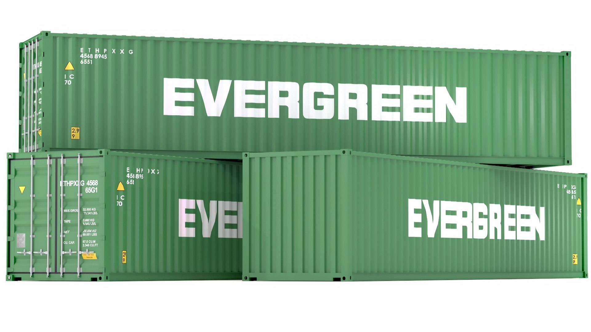 3D Evergreen Shipping Container Model - TurboSquid 1735180