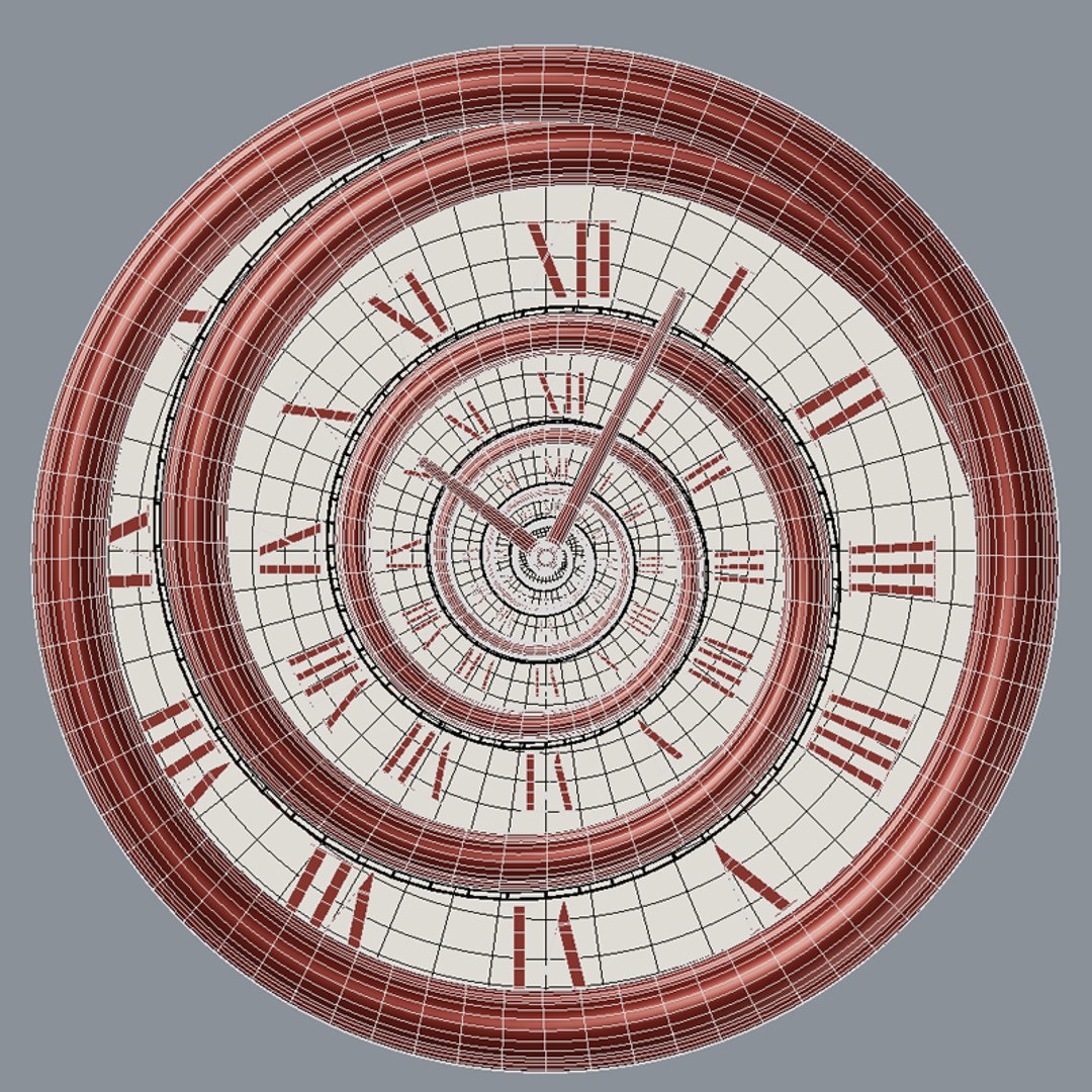 Hypnotic Spiral Wall Clock 3d Model