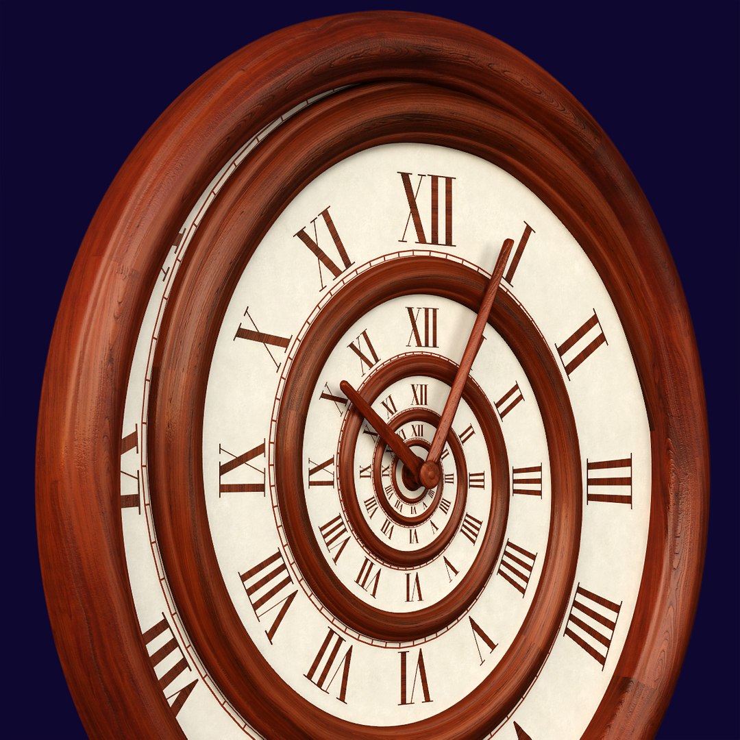 Hypnotic Spiral Wall Clock 3d Model