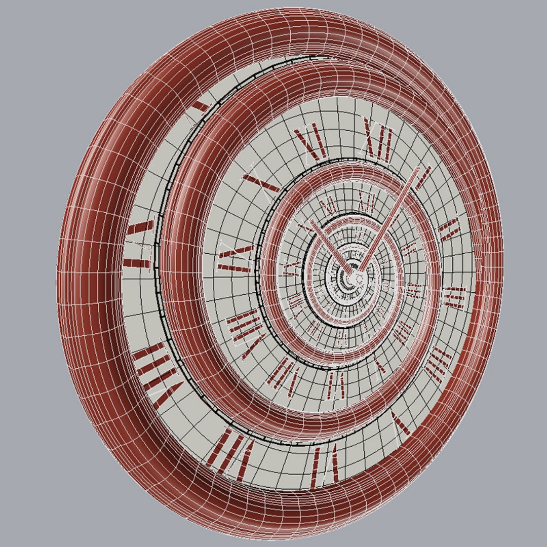 Hypnotic Spiral Wall Clock 3d Model