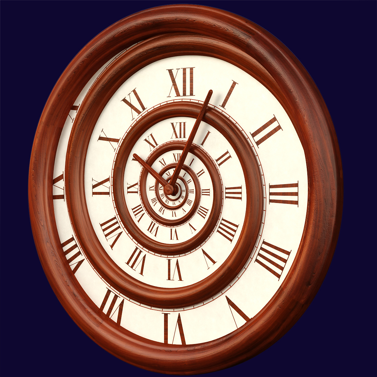 hypnotic spiral wall clock 3d model