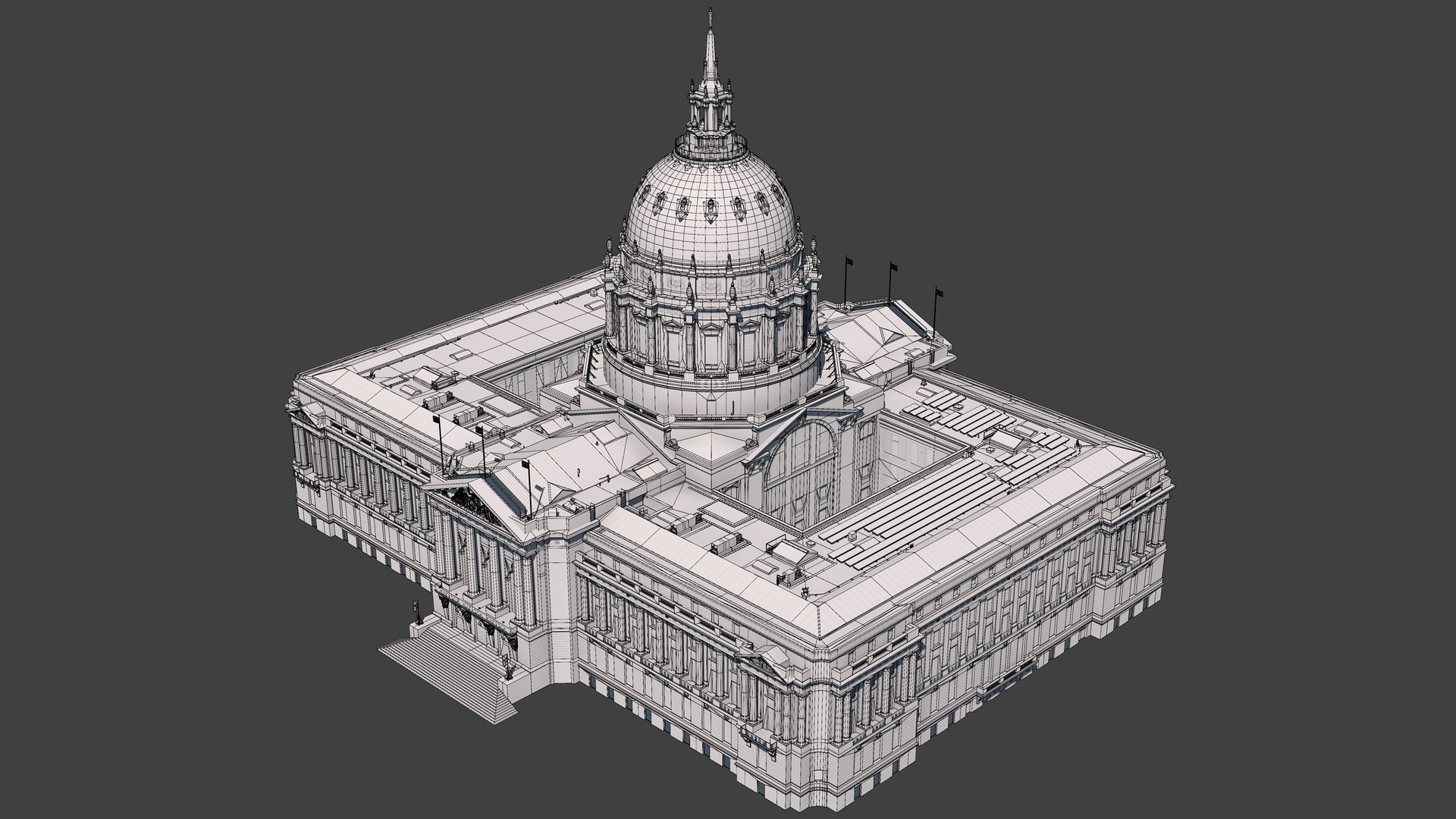 3D San Francisco City Hall Model - TurboSquid 1916971