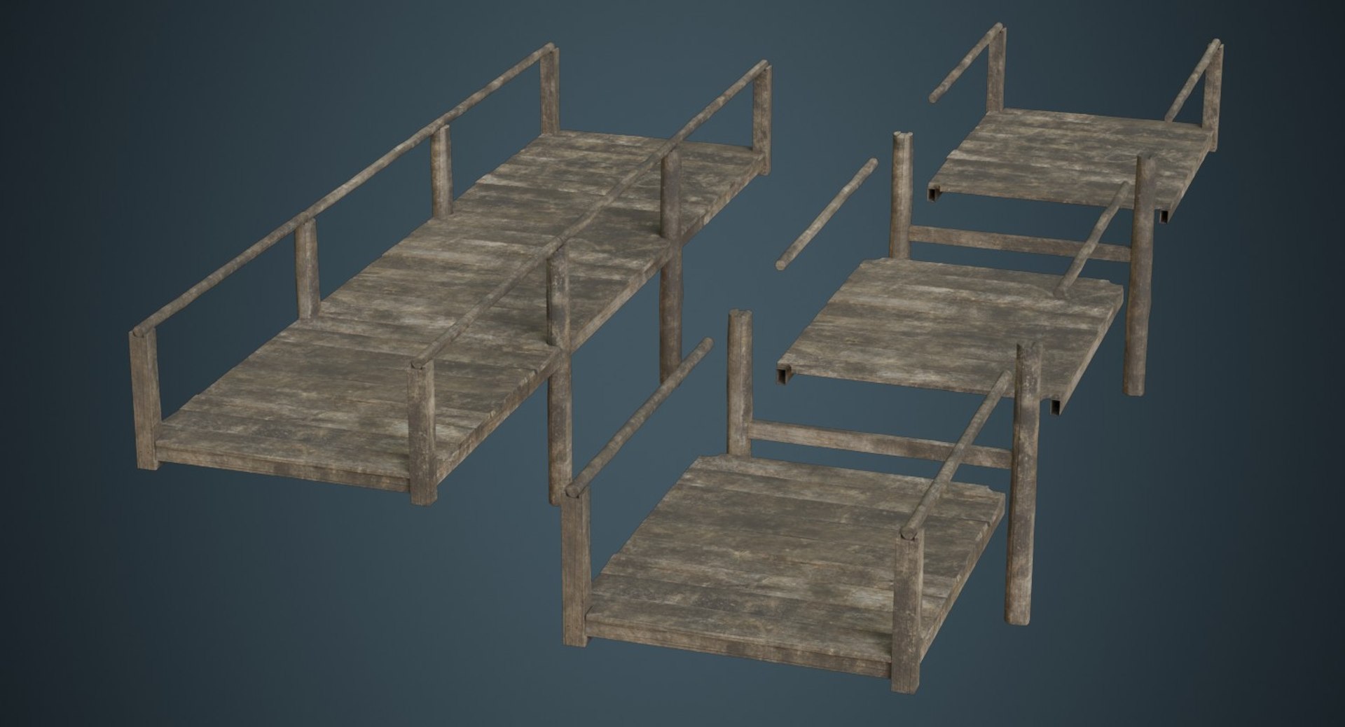 3D Plank Bridge 2b - TurboSquid 1523366