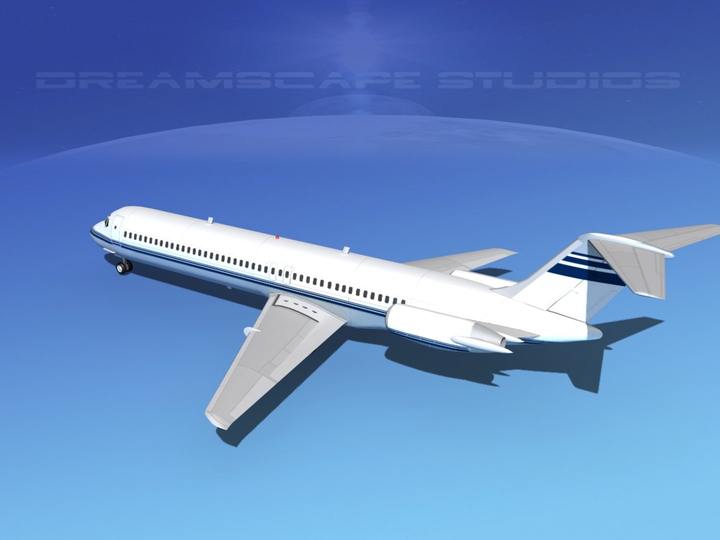 3d Model Turbines Dc-9-50 Douglas Dc-9 Aircraft