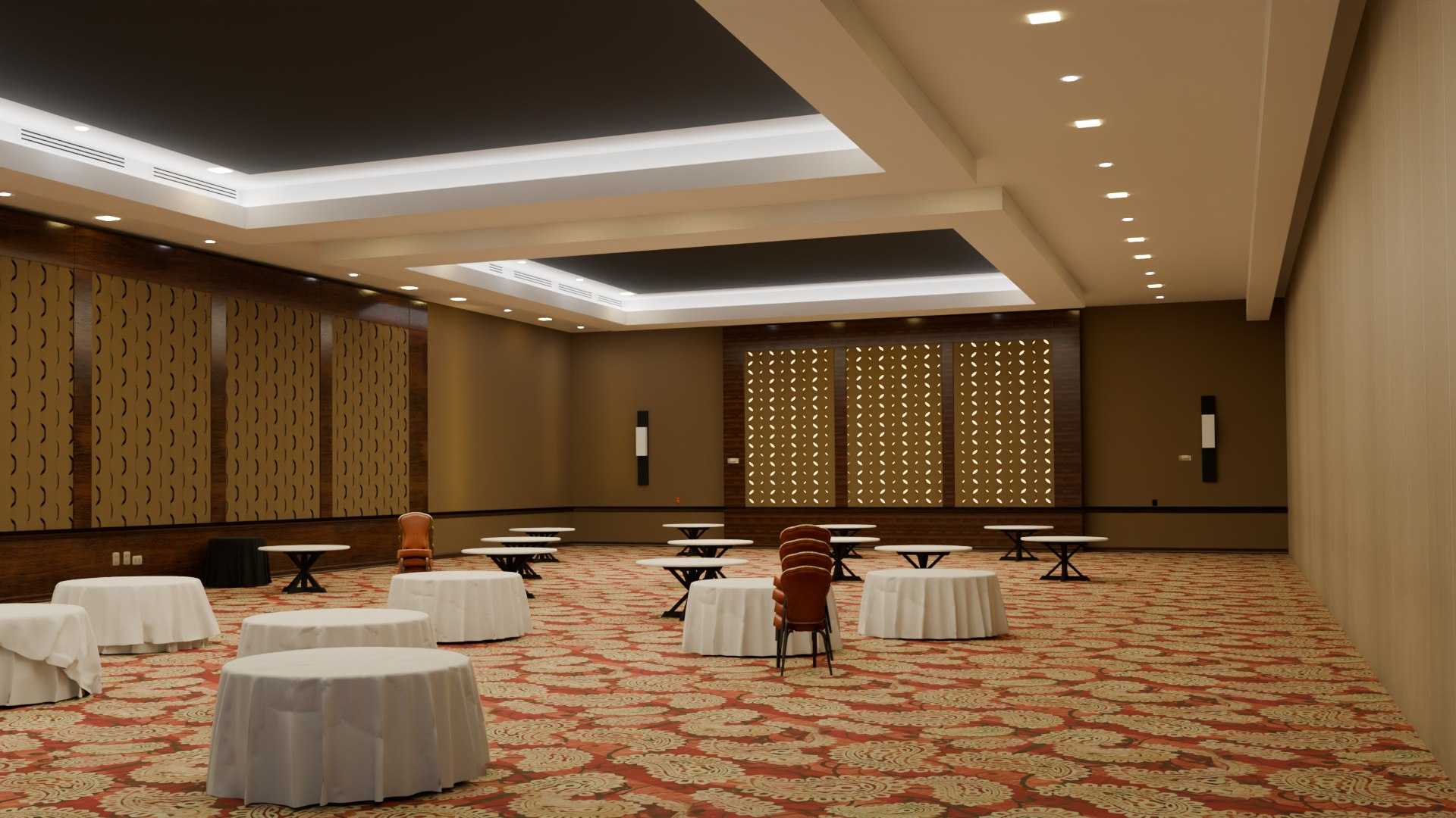 3D Big Hotel Ballroom Model - TurboSquid 2271952