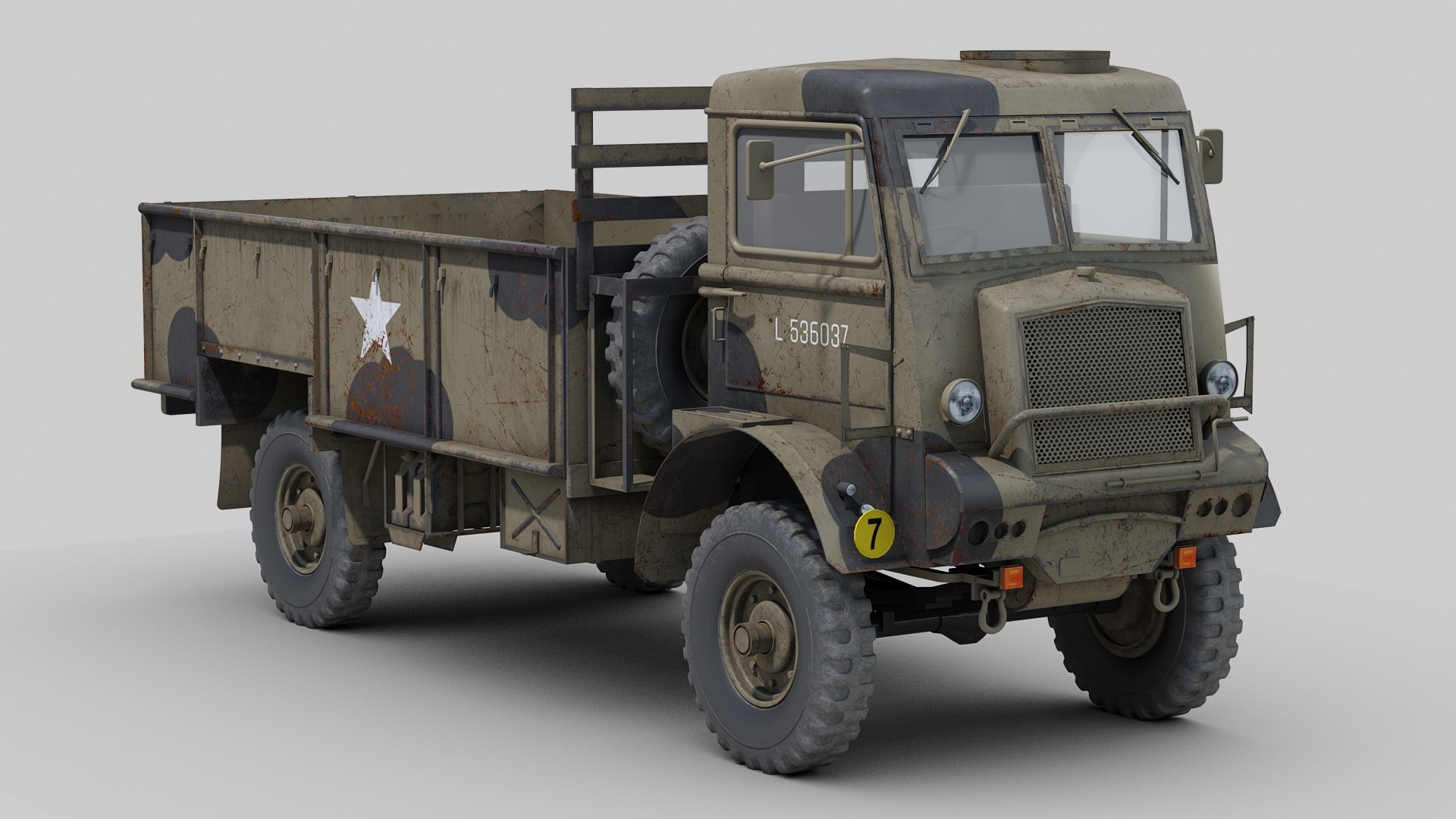 Ww2 Bedford Qld Military Truck 3d Model