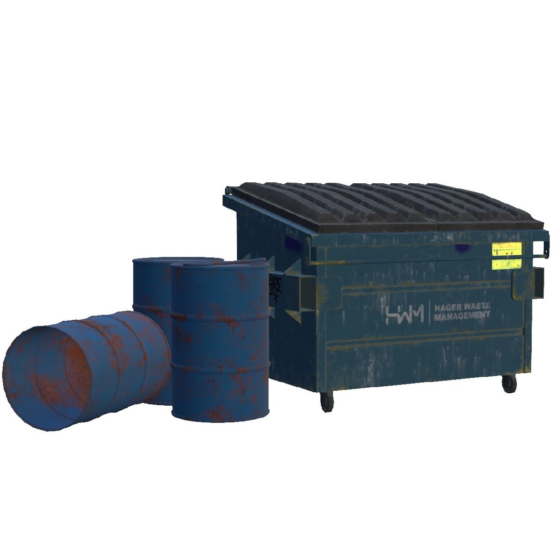 3D Model Trash Bin Low Poly 3D Model - TurboSquid 2333650