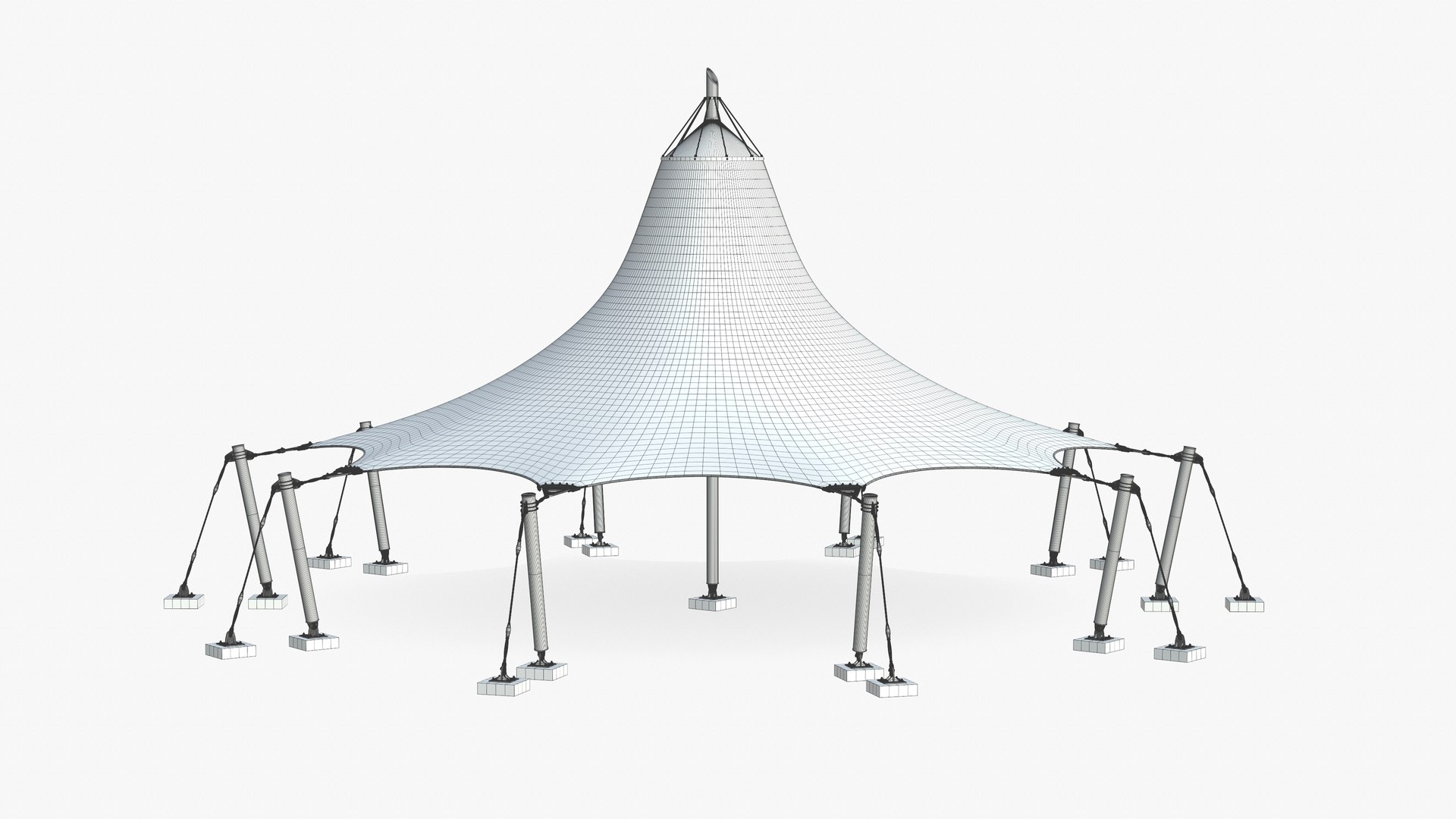 Tensile Structures Conical 3D model - TurboSquid 1825306
