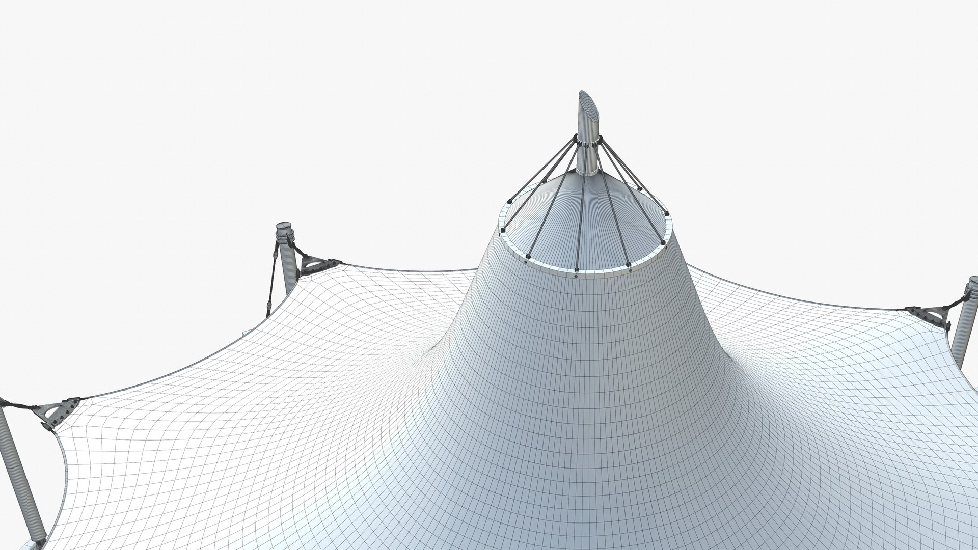 Tensile Structures Conical 3D model - TurboSquid 1825306