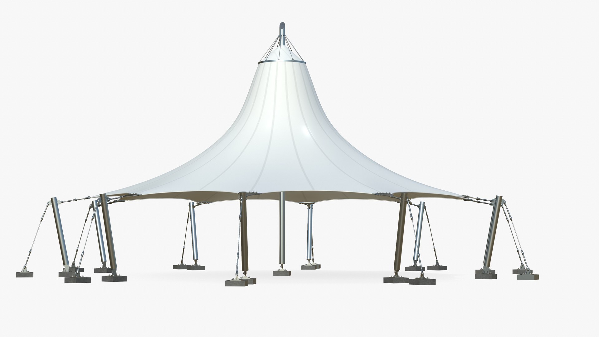 Tensile Structures Conical 3D model - TurboSquid 1825306