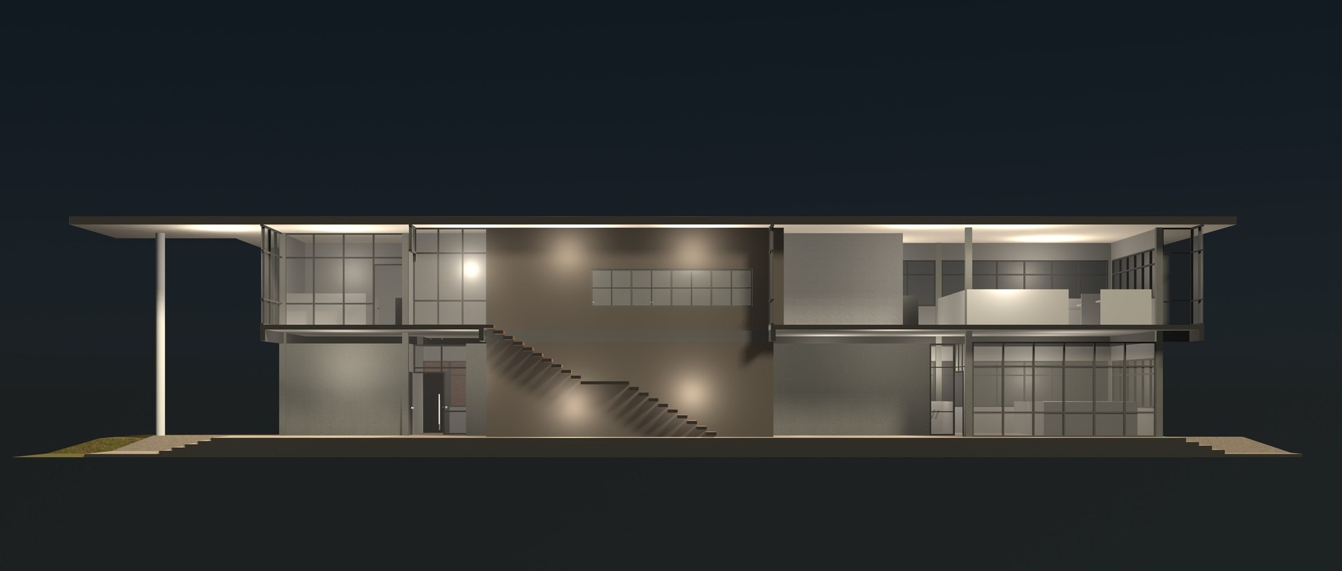 Office In Section Cut 25-11 3D Model - TurboSquid 2347809