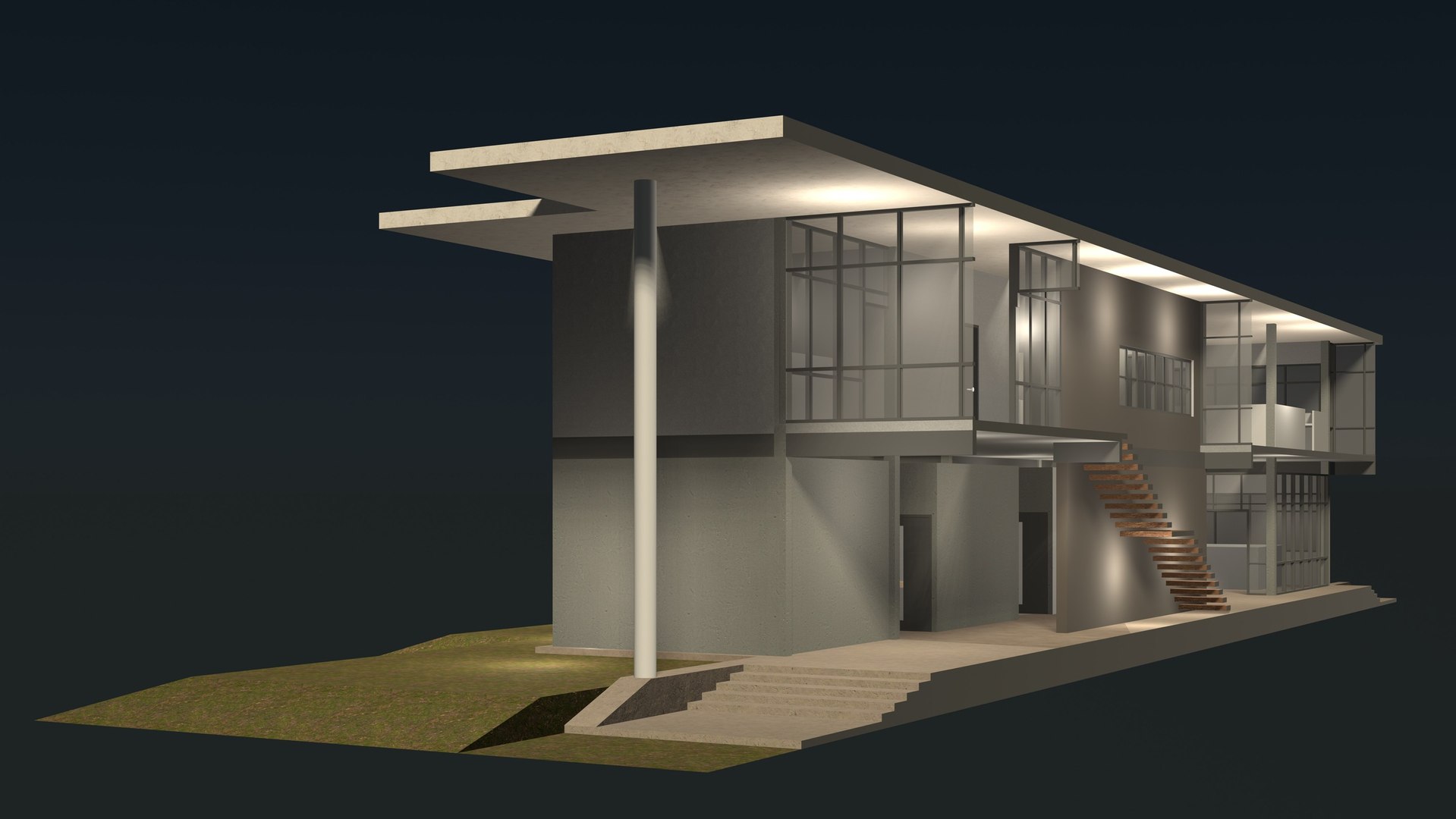 Office In Section Cut 25-11 3D Model - TurboSquid 2347809