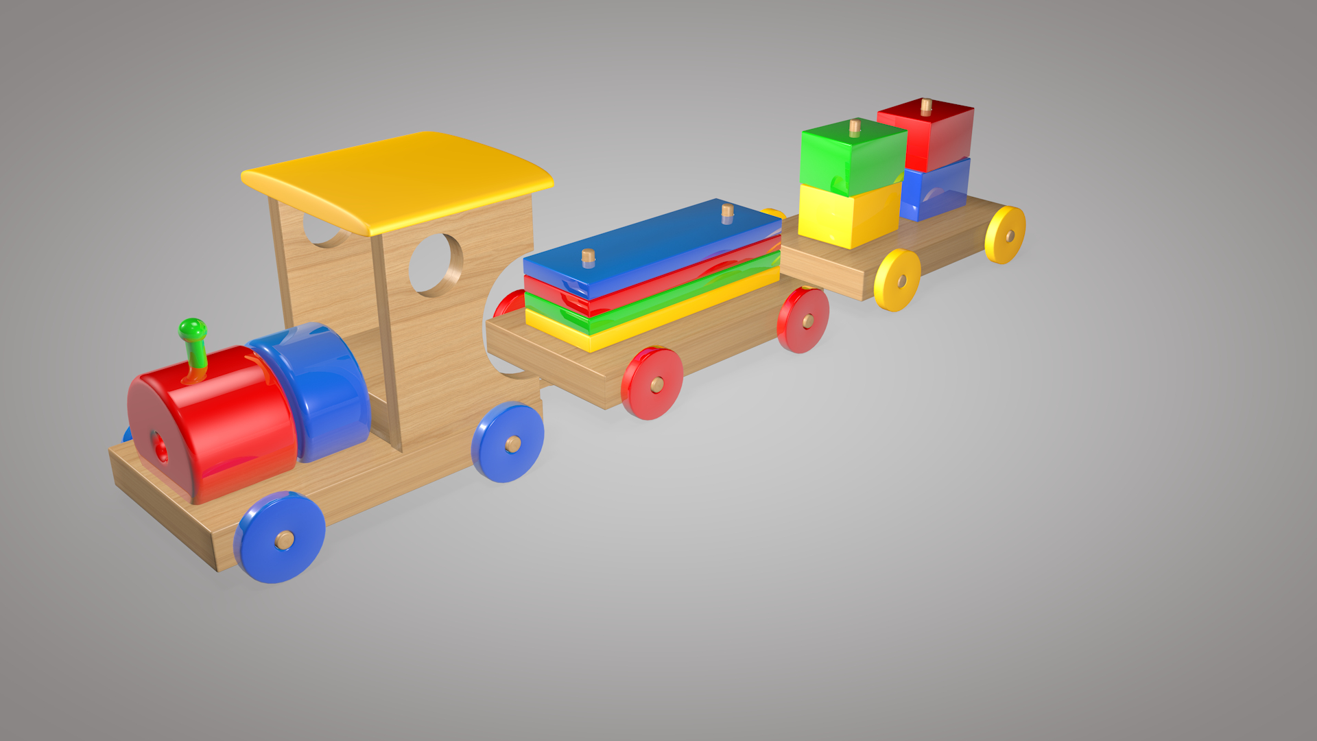 3D Wooden train toy model - TurboSquid 1813445