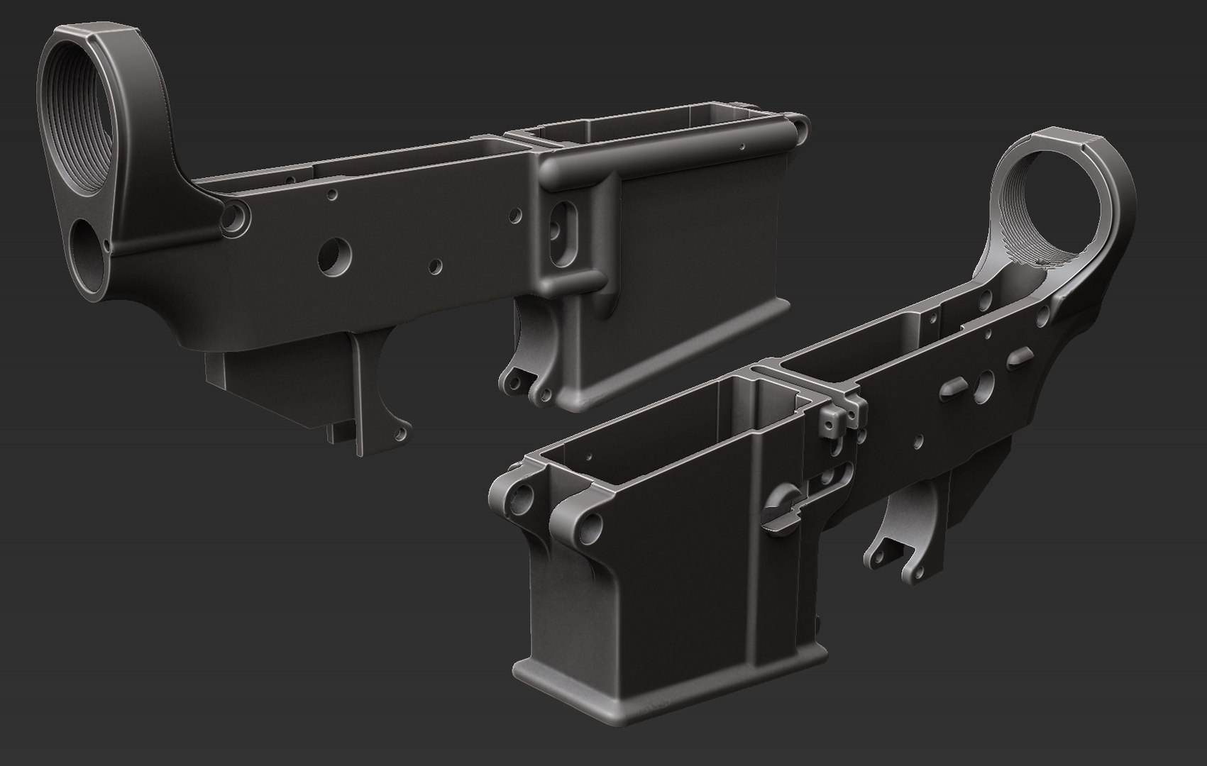 M4A1 - AR-15 - Receiver Lower - HIGHPOLY - NATO 3D Model 3D Model ...