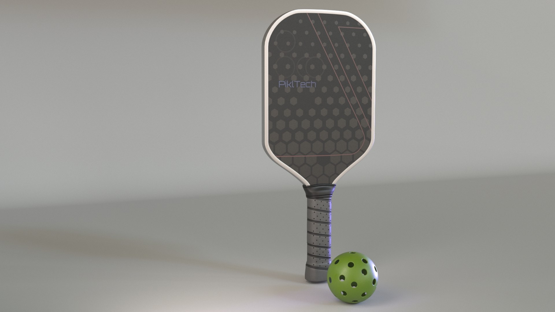 3D Model Pickleball Paddle And Ball - TurboSquid 2183657