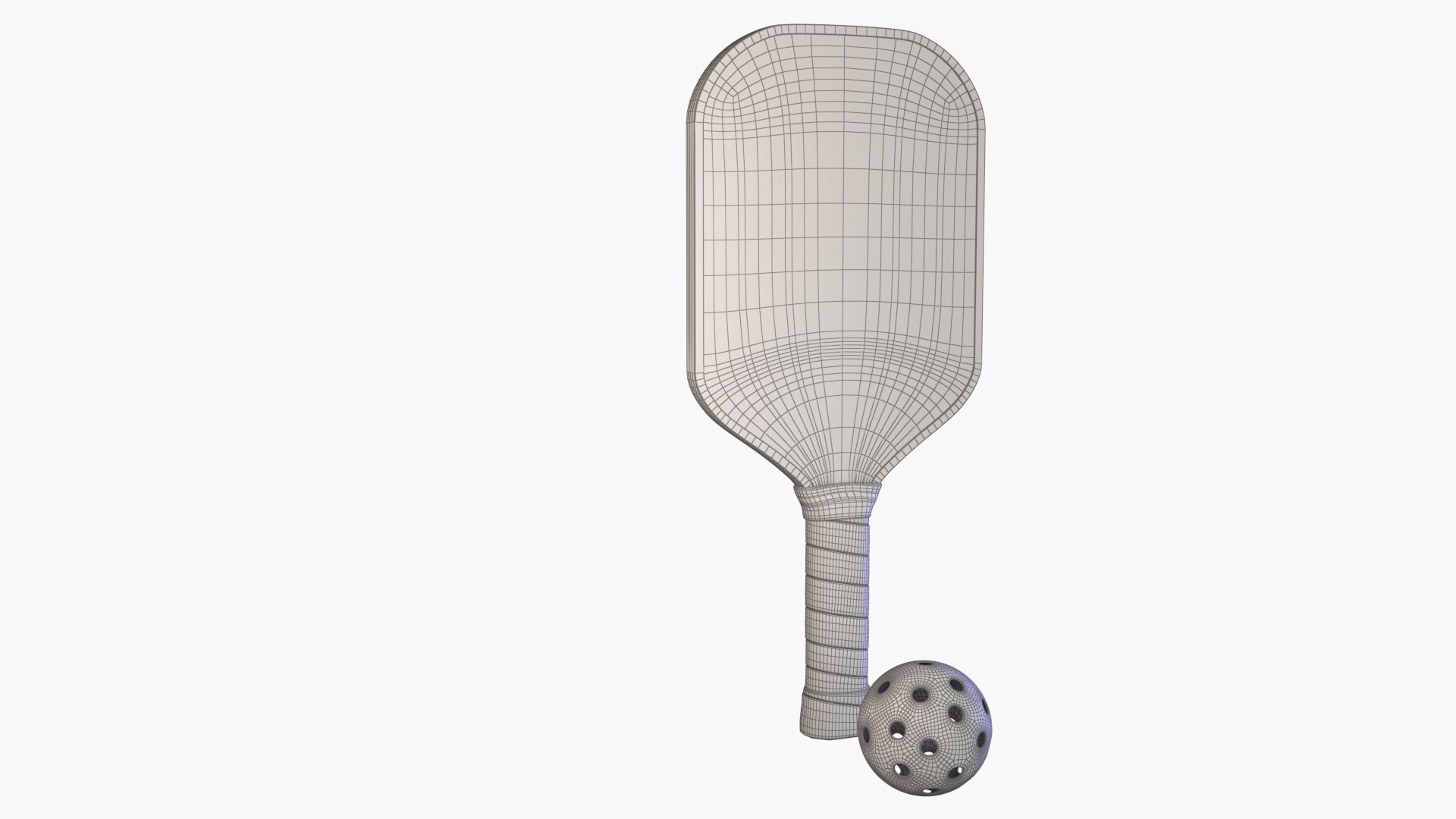 3D Model Pickleball Paddle And Ball - TurboSquid 2183657