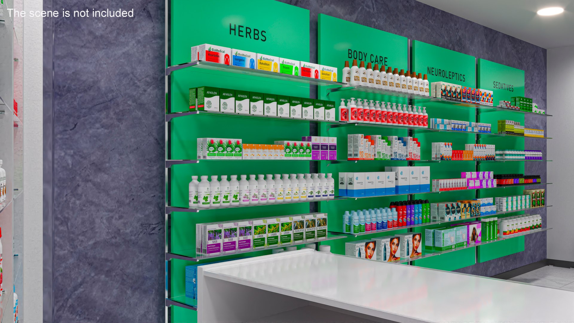 3D Pharmacy Stand With Products - TurboSquid 2368970