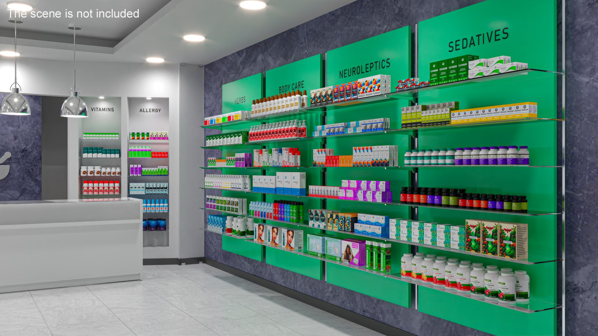 3D Pharmacy Stand With Products - TurboSquid 2368970
