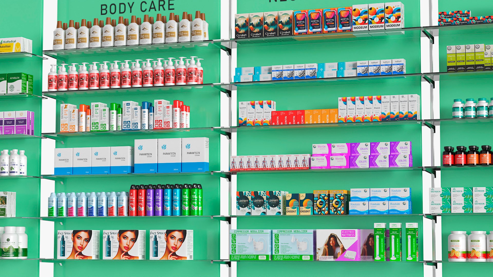3D Pharmacy Stand With Products - TurboSquid 2368970