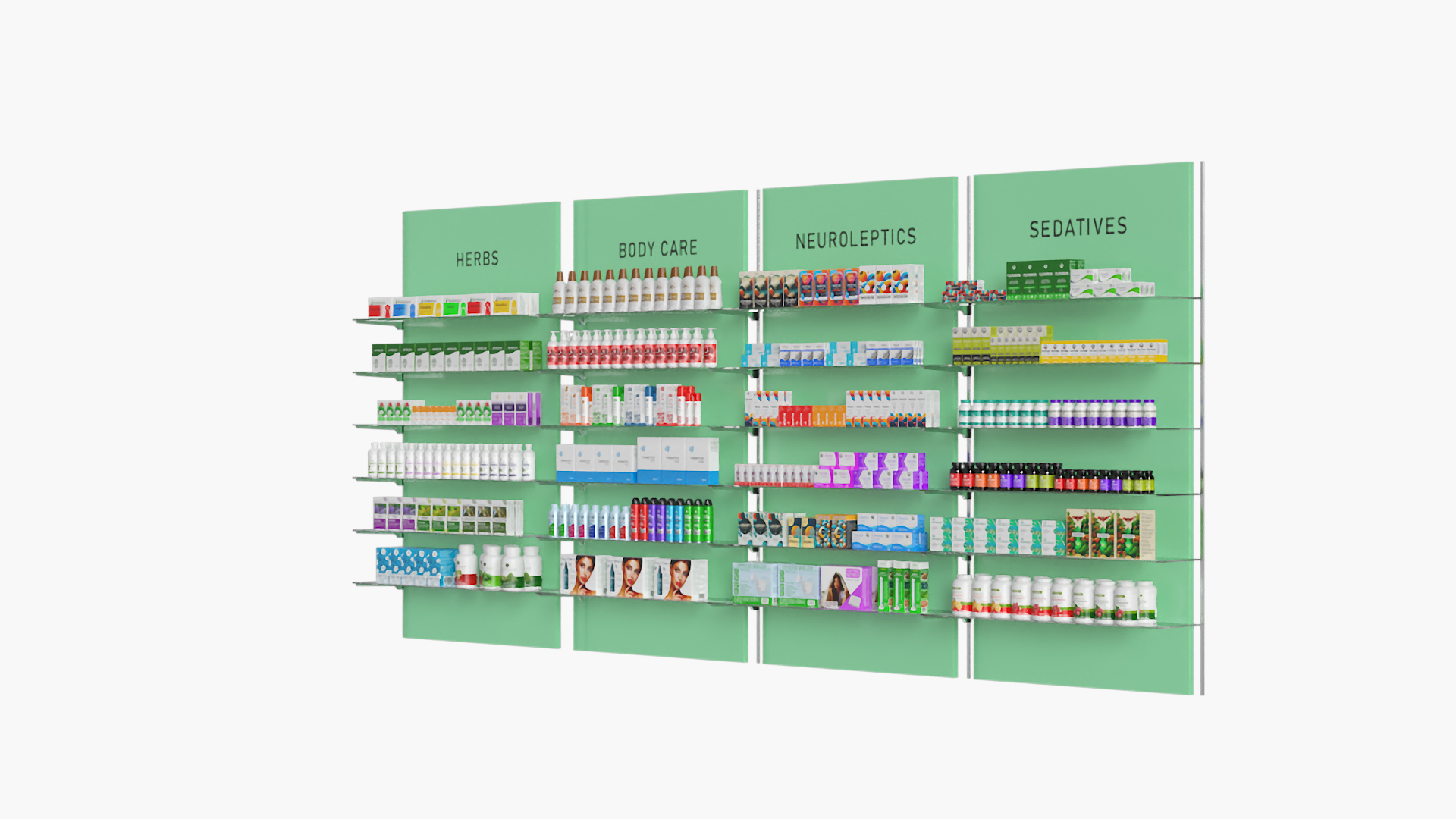 3D Pharmacy Stand With Products - TurboSquid 2368970