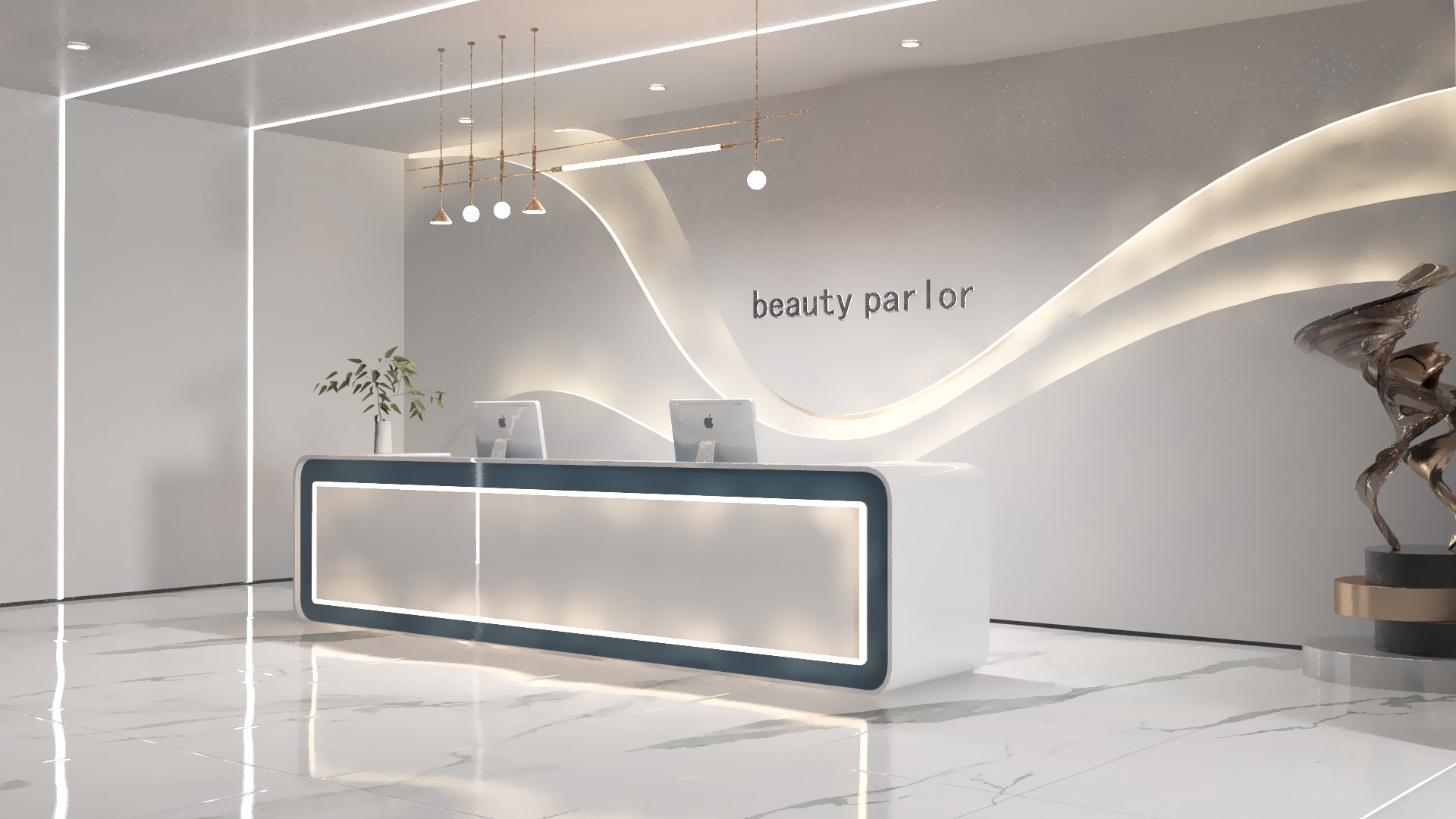 3D The Reception Desk Model - TurboSquid 2170038