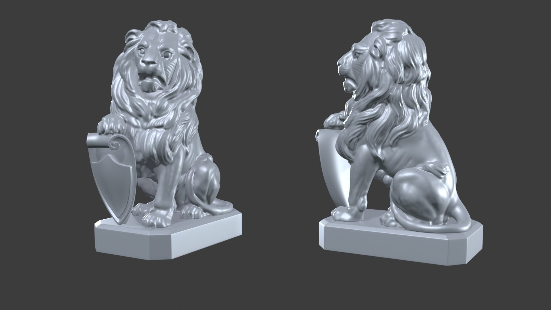 Lions Statues 3D Model - TurboSquid 2342219