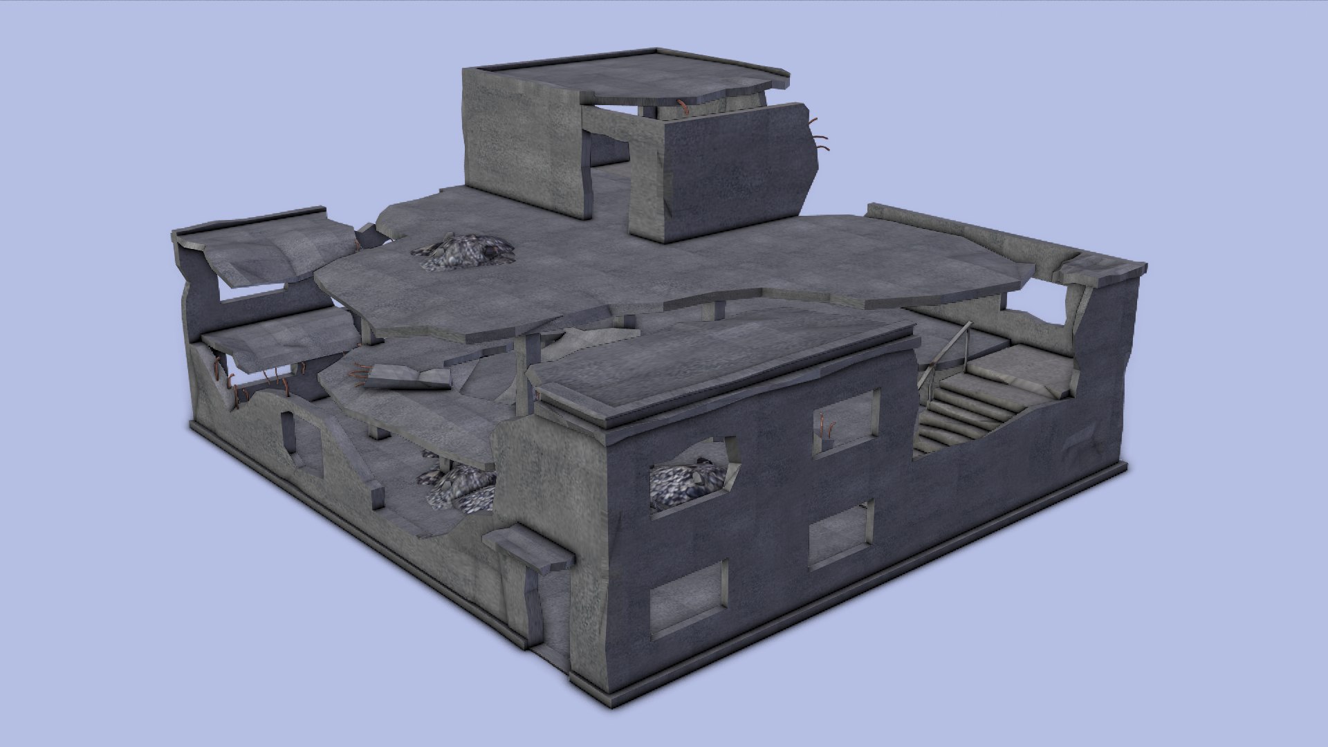 3d Model Ruined Building