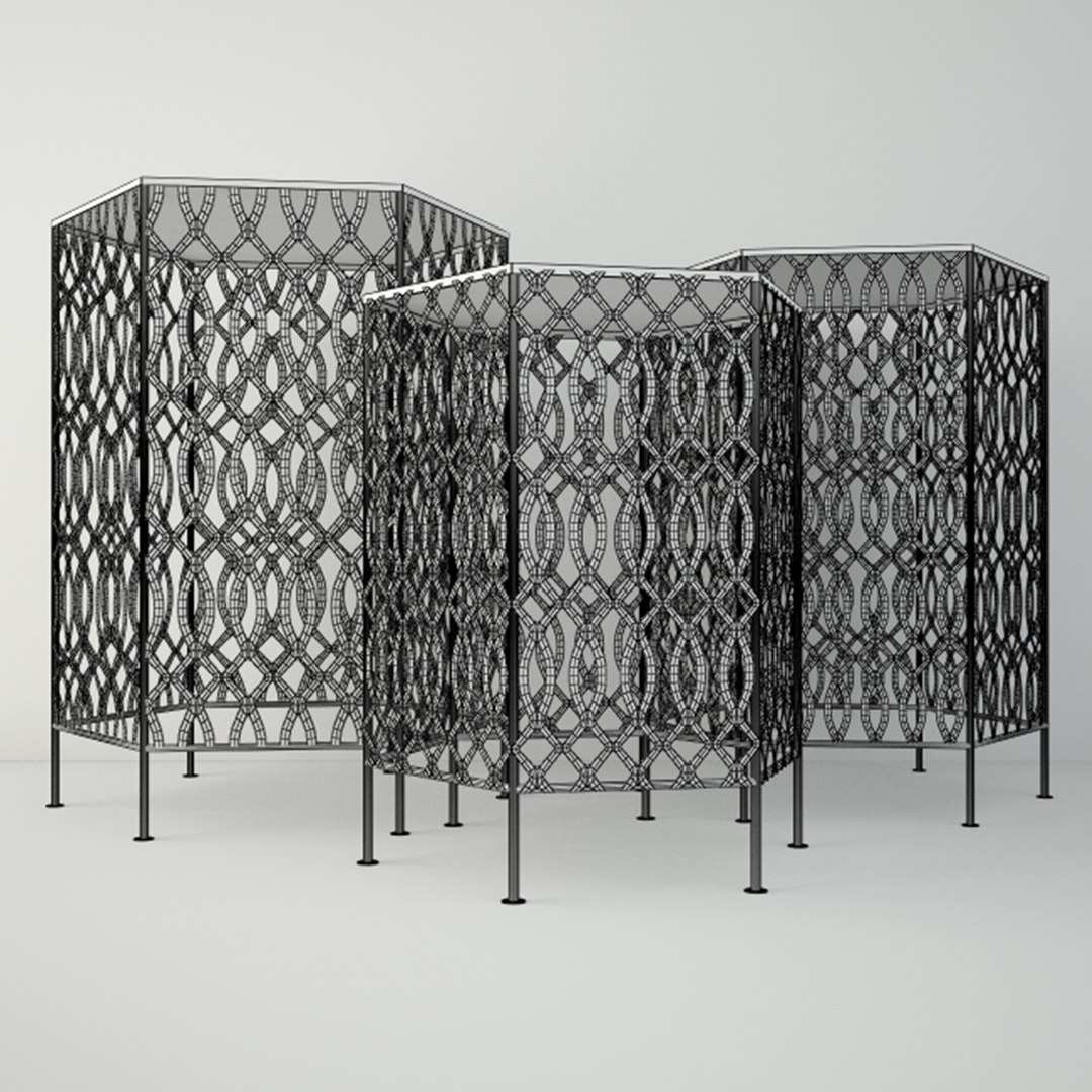 3D hexagon table set - TurboSquid 1200677