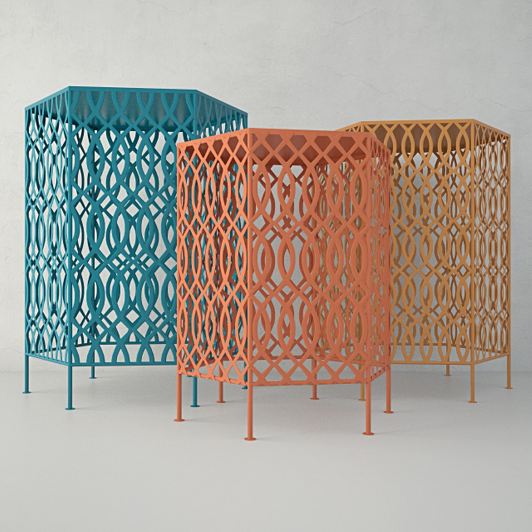 3D hexagon table set - TurboSquid 1200677