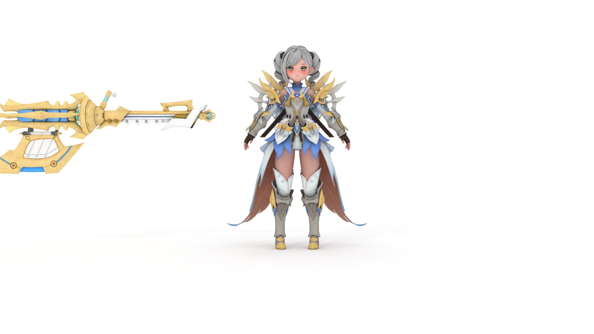 Cartoon War Girl 3D 모델 - TurboSquid 1965351