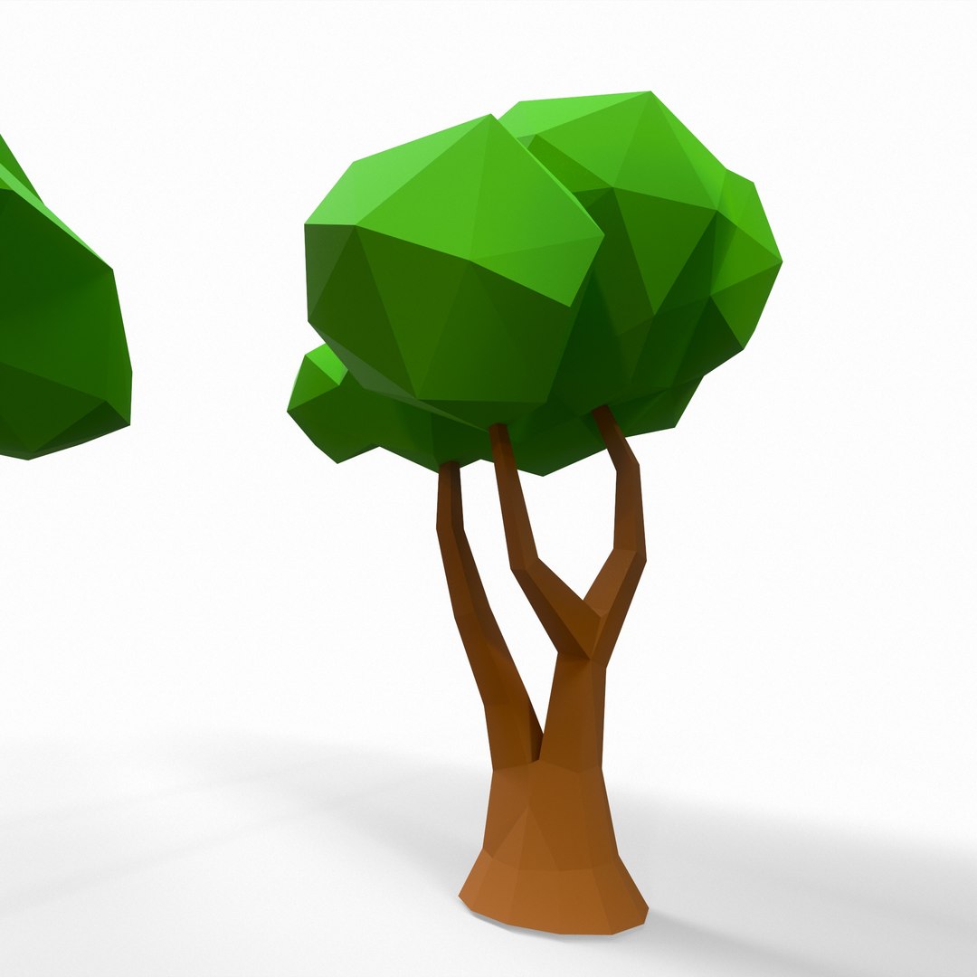 Flat Low-poly Cartoon Tree Pack 01 3D Model - TurboSquid 1813489