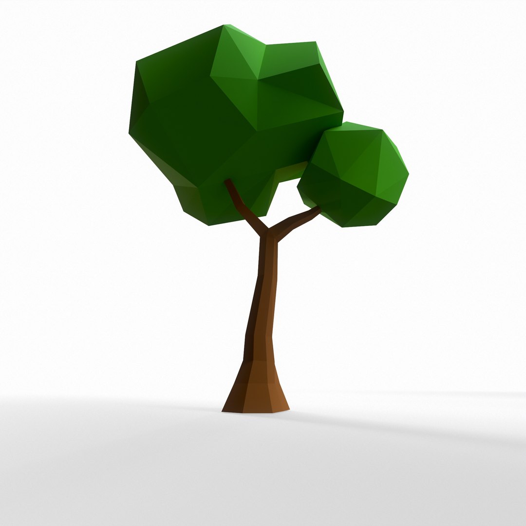 Flat Low-poly Cartoon Tree Pack 01 3D Model - TurboSquid 1813489