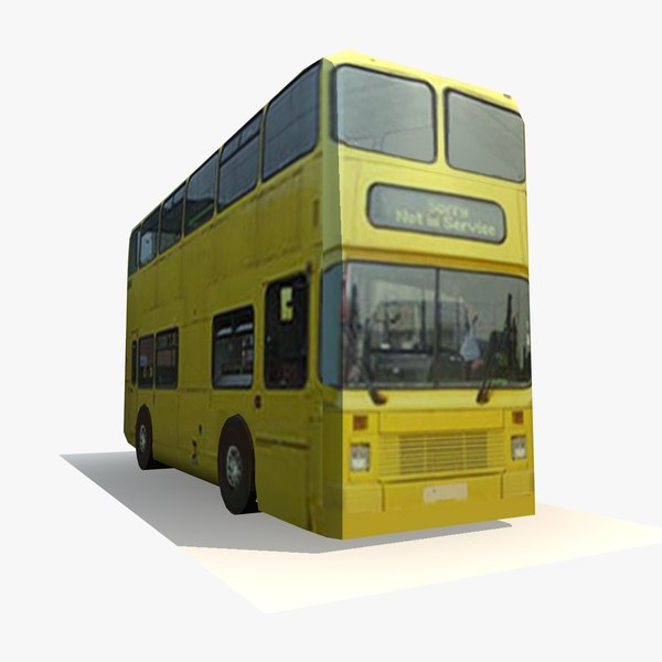 3d x double decker yellow bus
