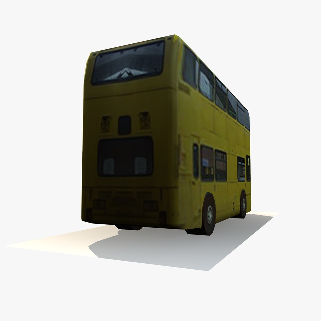 3d x double decker yellow bus