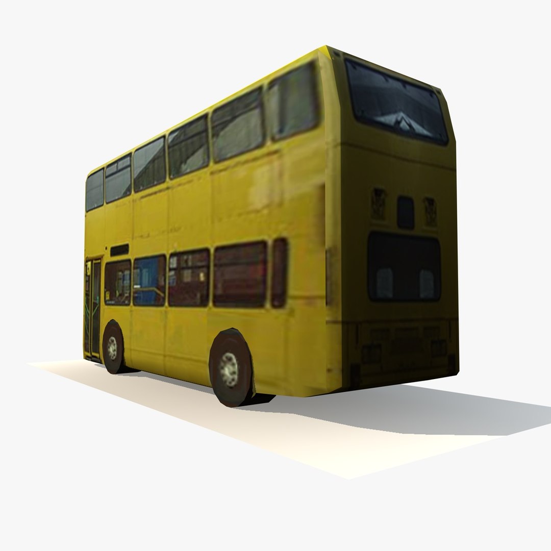 3d x double decker yellow bus