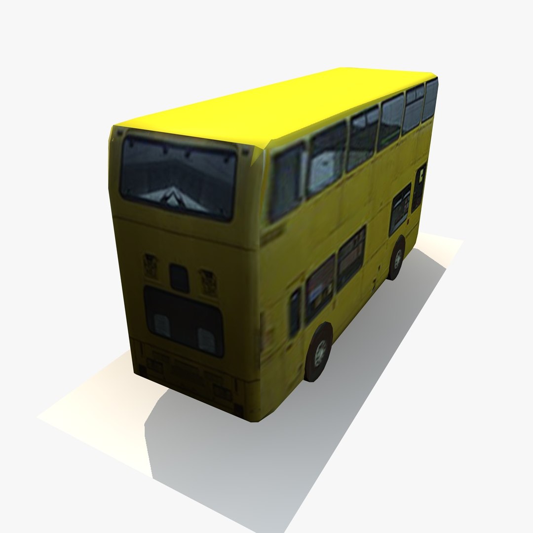 3d x double decker yellow bus