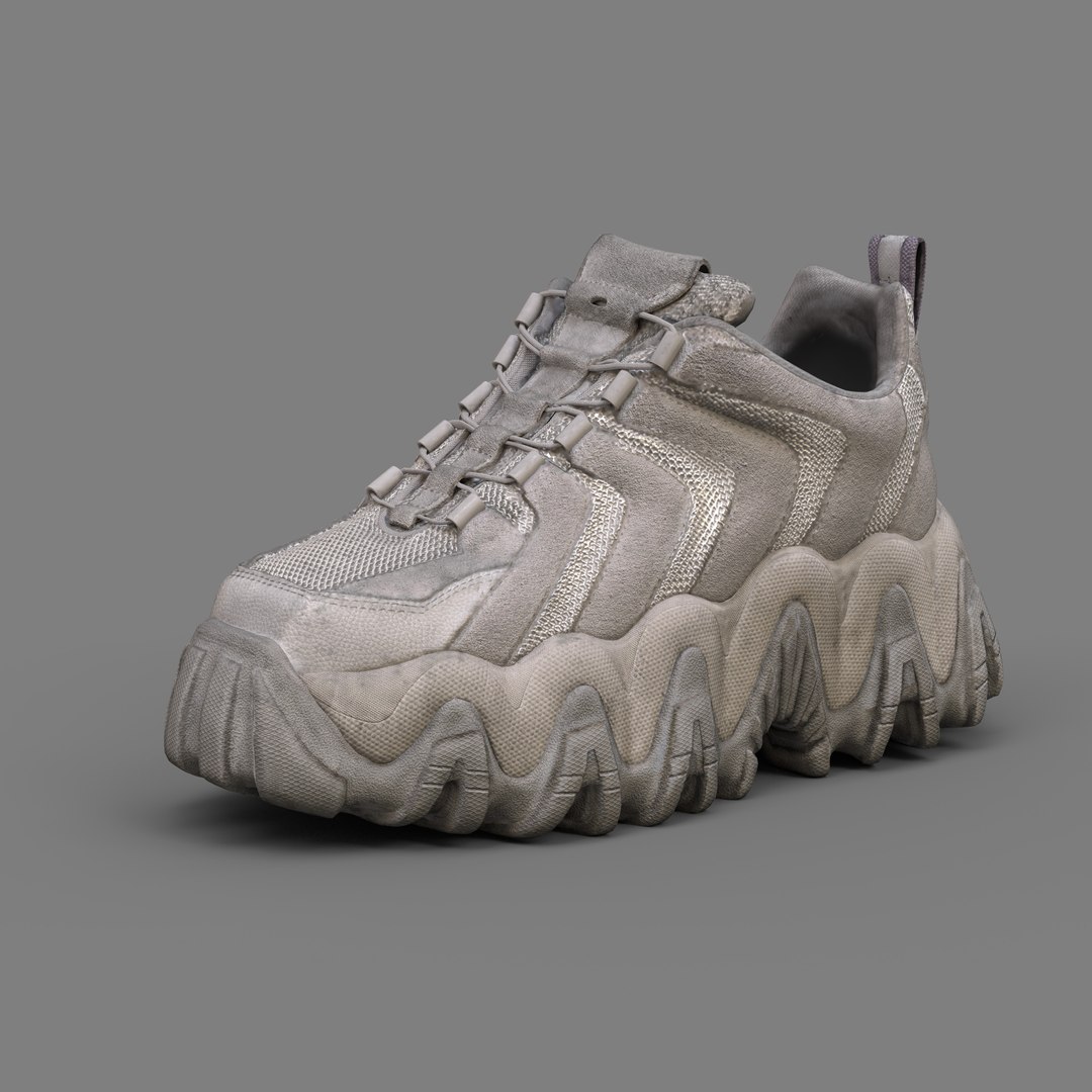 3D Clunky White Dad Sneaker Shoe Scan - TurboSquid 2216286