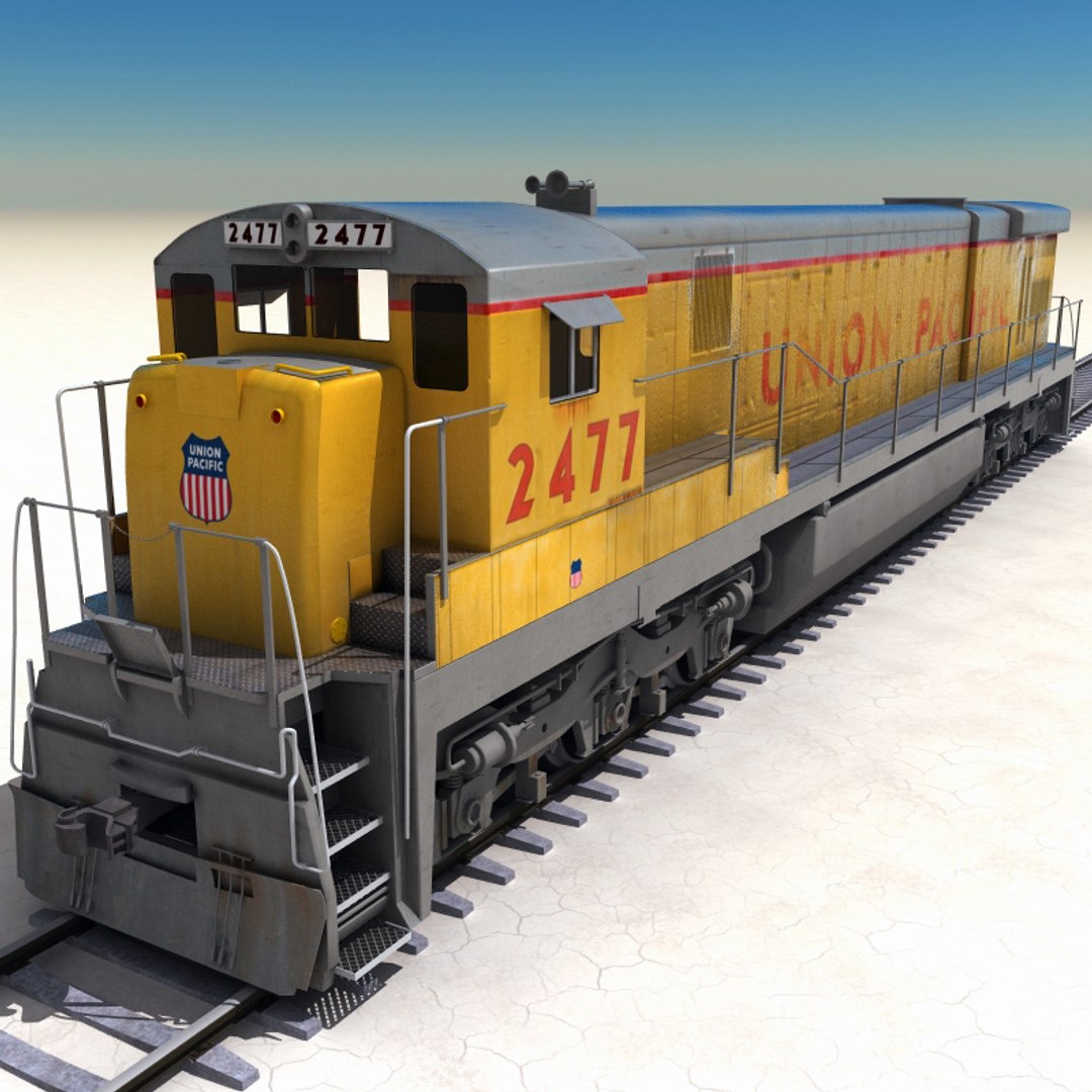 Realistic Union Pacific Locomotive 3d Max