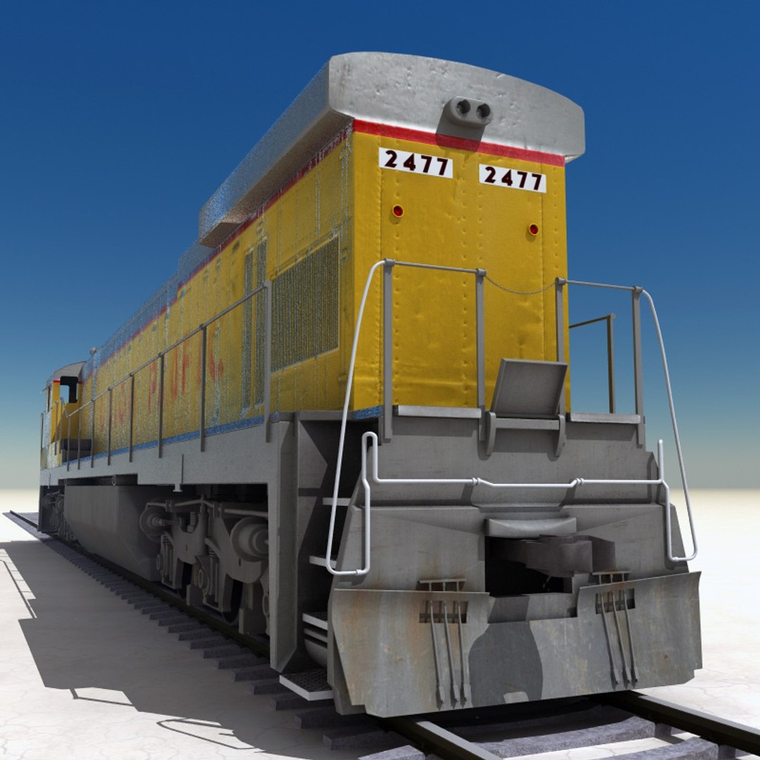 Realistic Union Pacific Locomotive 3d Max