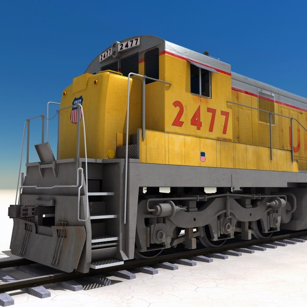 realistic union pacific locomotive 3d max