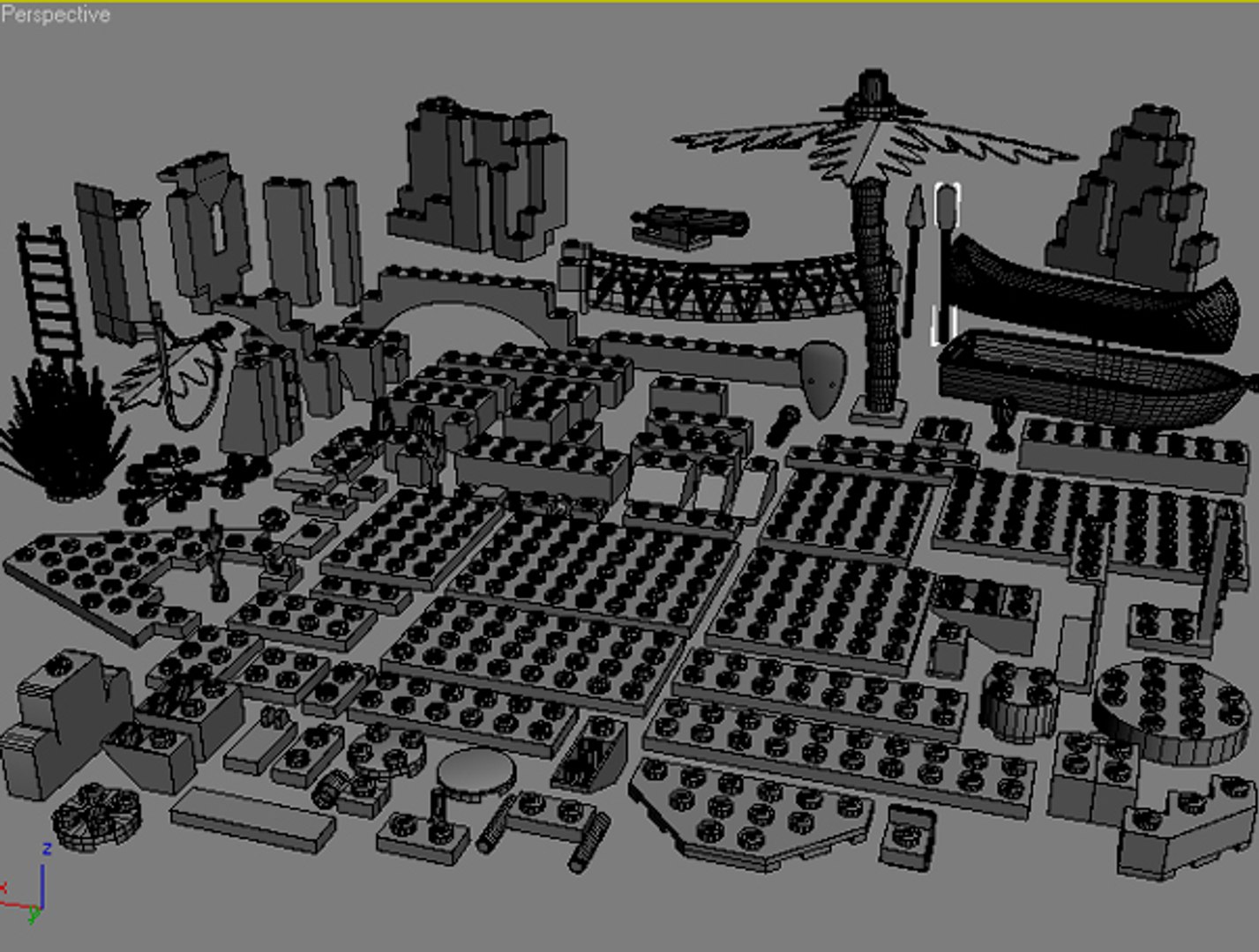 3d Lego Bricks Model