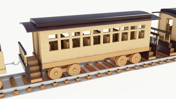 3d model of wood toy train