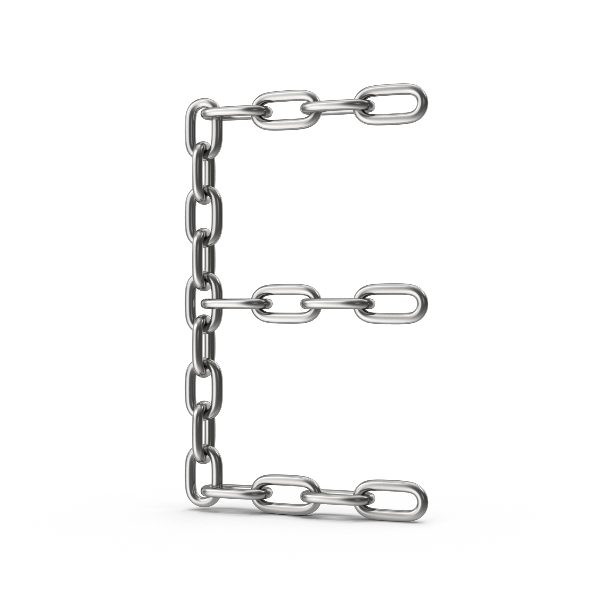 modelo 3d Letra de cadena E - TurboSquid 2023071