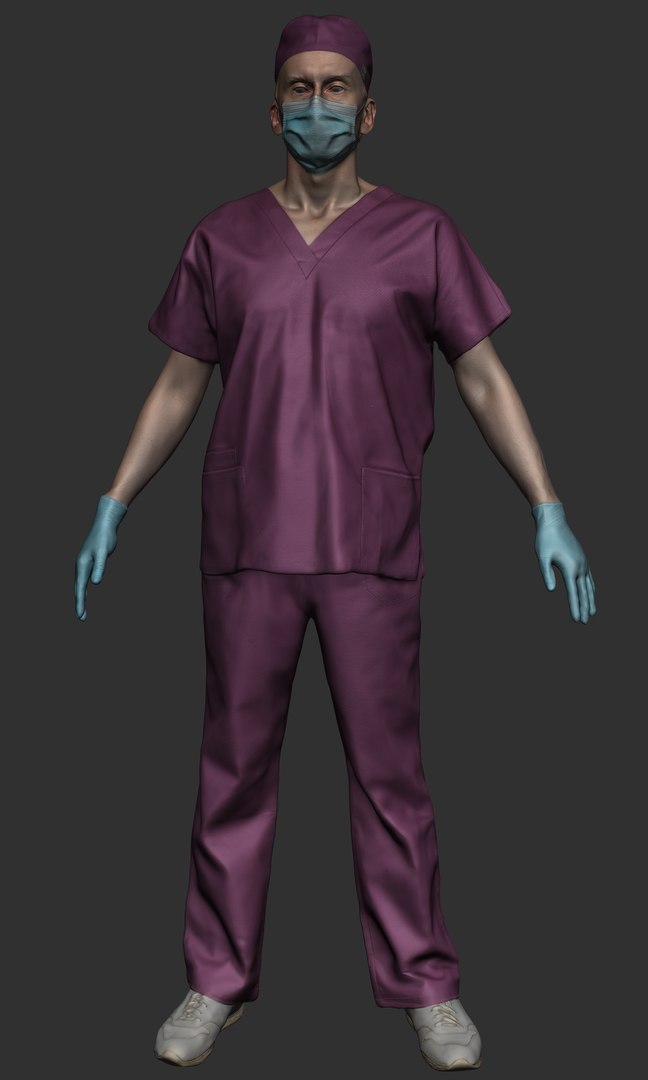 3D Male medical doctor in A-pose 416 - TurboSquid 2169806