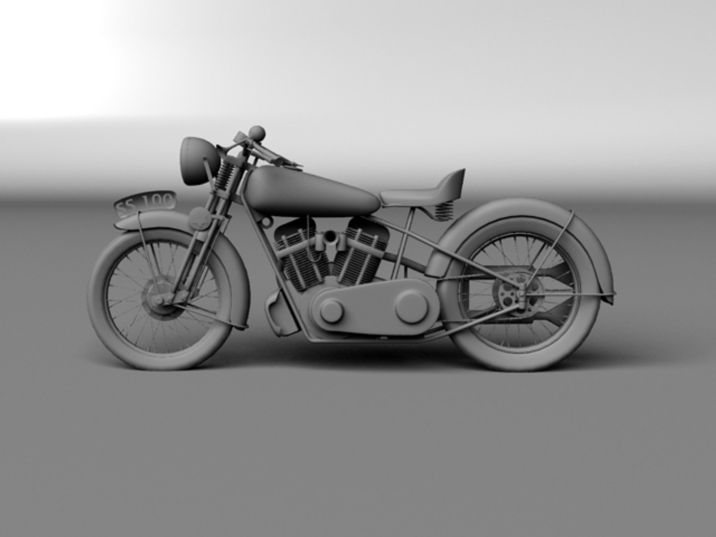 3ds Max Classic Motorcycle Brough Superior