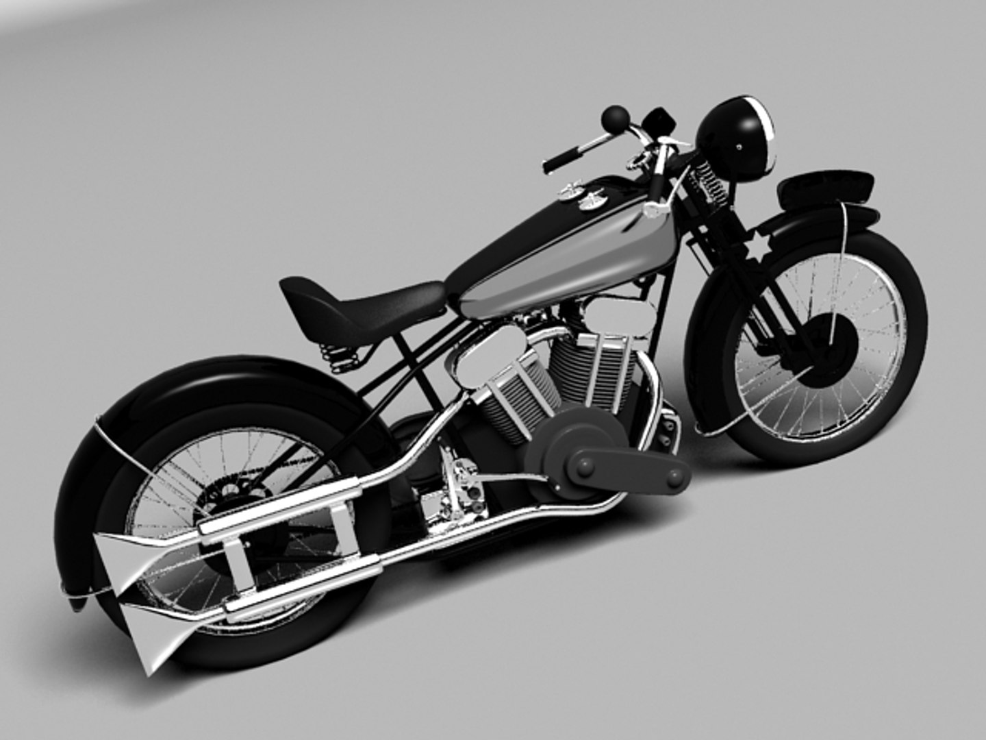 3ds Max Classic Motorcycle Brough Superior