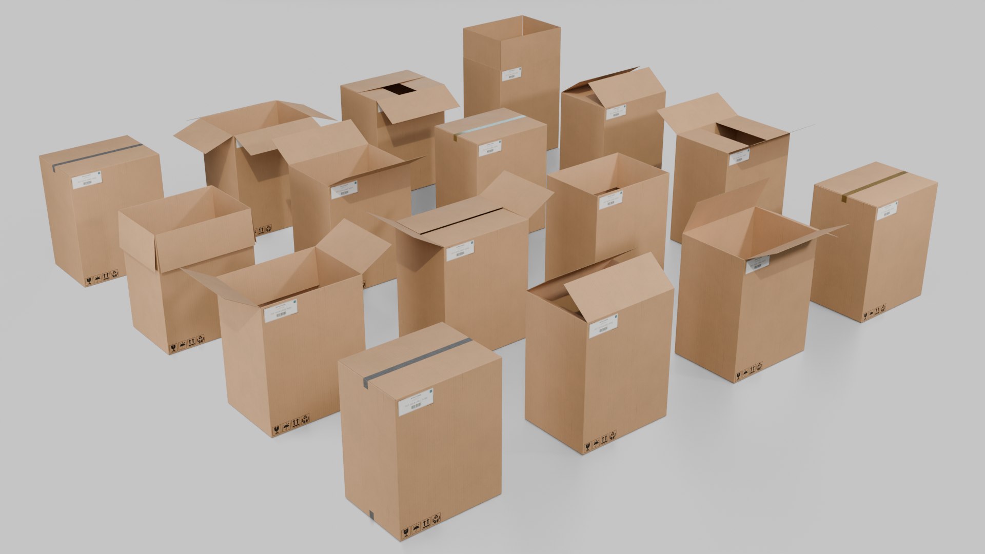 3D Versatile Cardboard Box Kit - Rigged And Customizable - TurboSquid ...